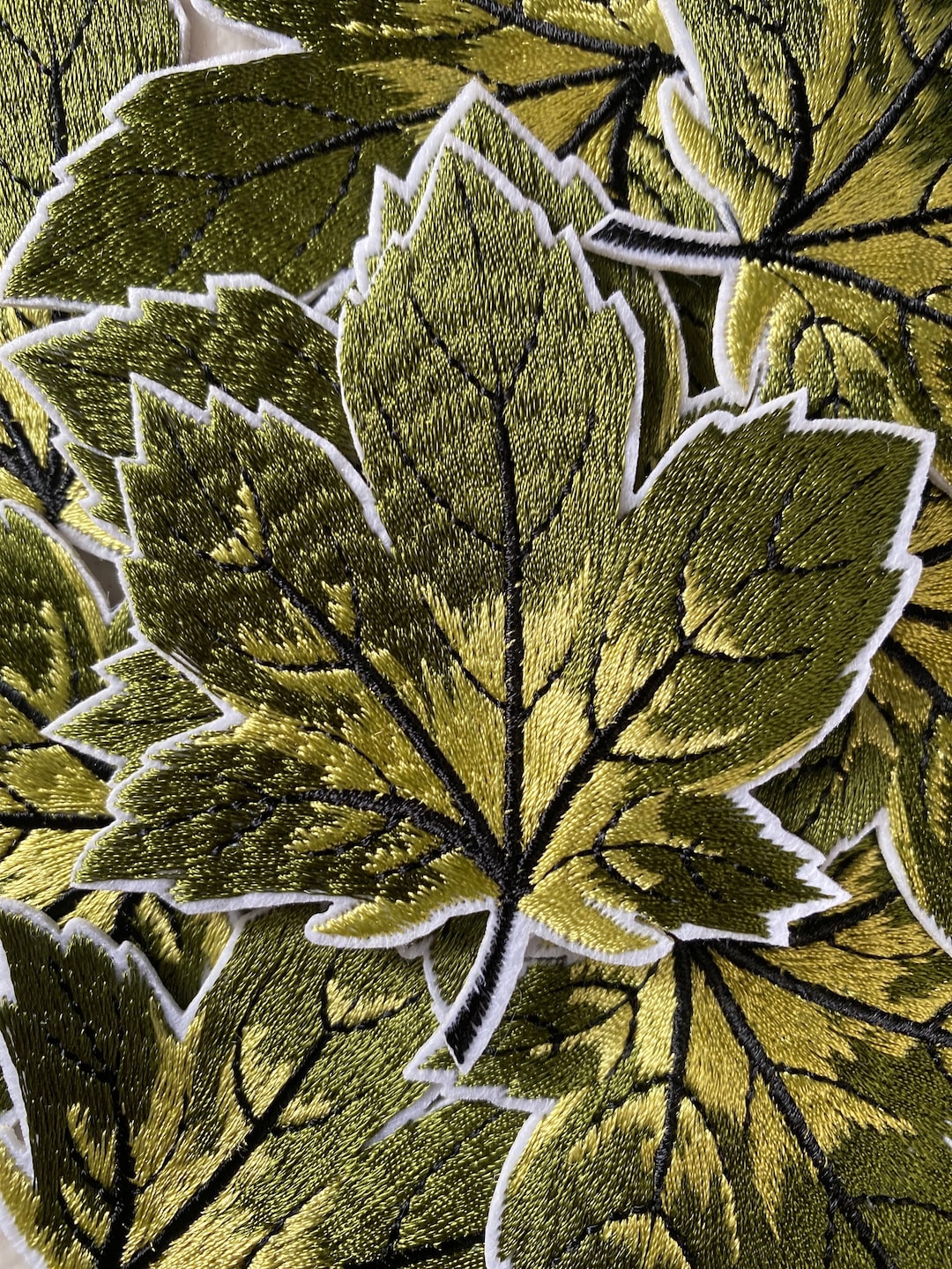 Olive Green Fall Maple Leaf Iron-on Appliqué Patch 3x3 Autumn ...
