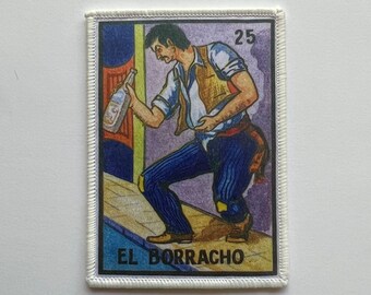 El Borracho Loteria Patch Iron On - Etsy