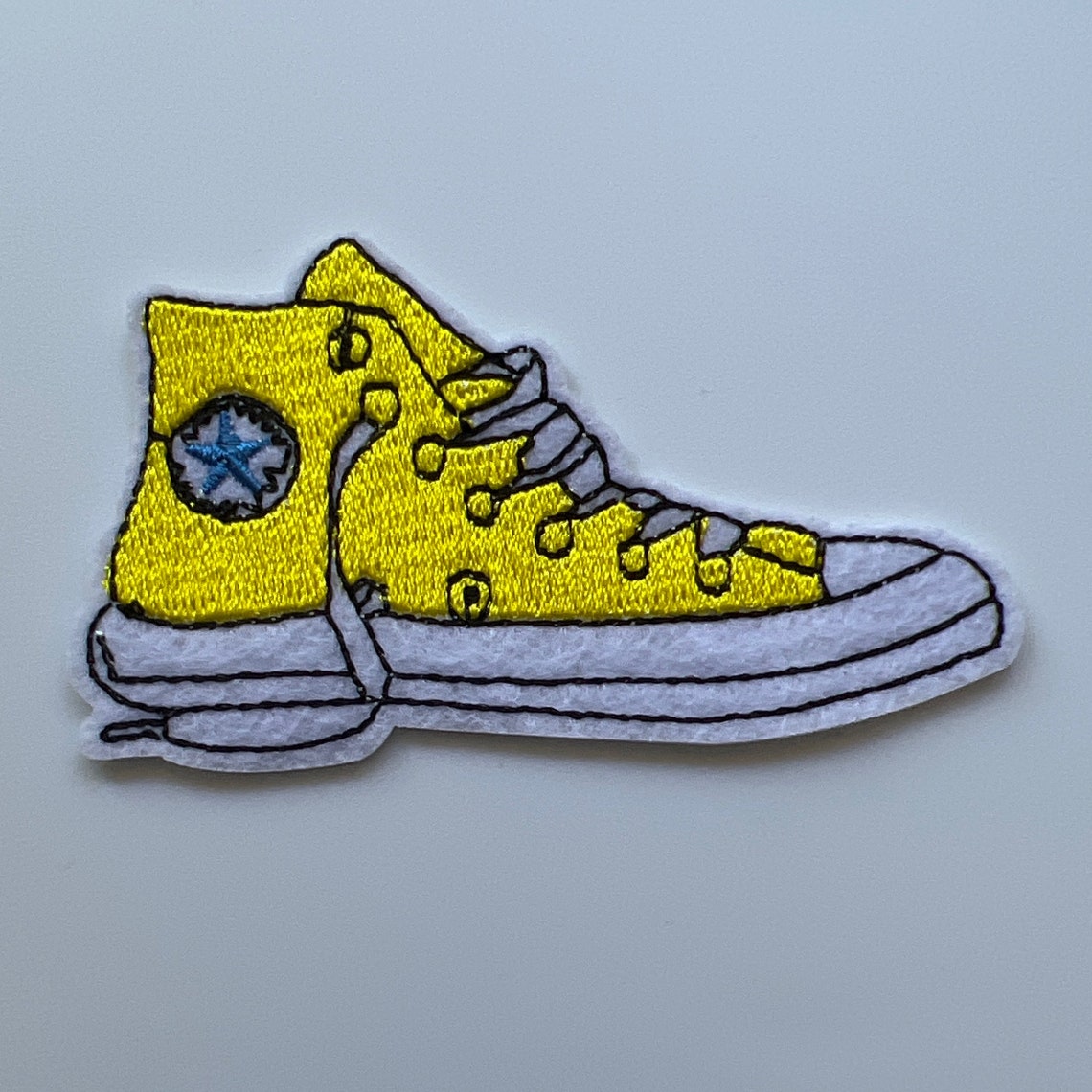 Retro Converse Style Iron-on Patch – Red, Pink, Yellow Sneaker ...