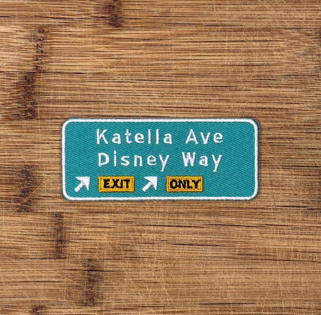 Disneyland Exit Sign Iron-on Patch – 3.5x1.5" Embroidered Freeway Sign ...