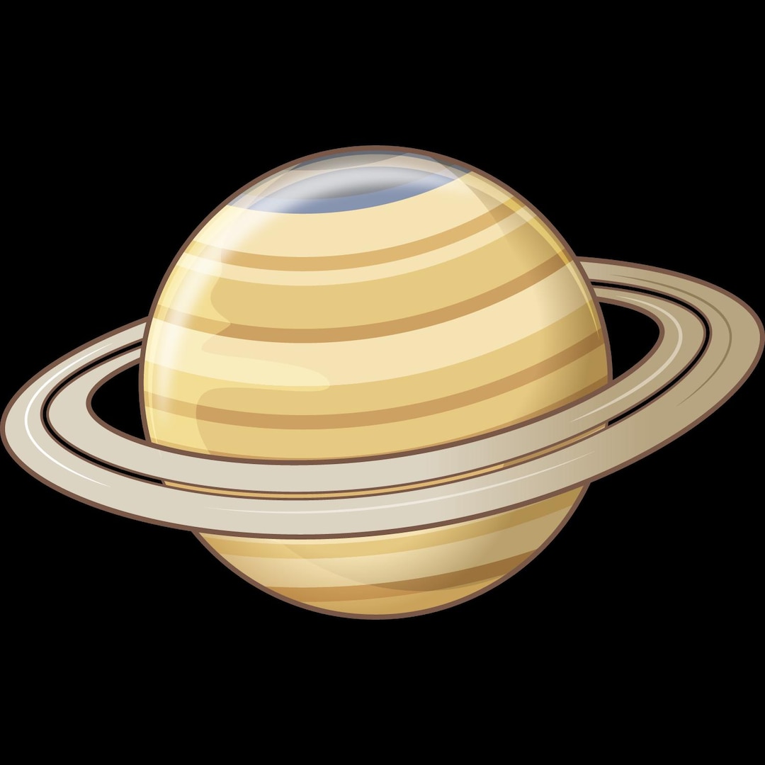 Saturn Sticker – 4" Vinyl Planet Decal With Rings, Waterproof Space ...
