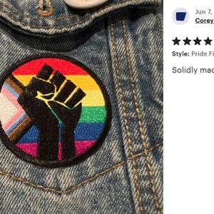 Trans Pride Pride Sticker + Iron on Patch Set, Progress Pride Fist ...