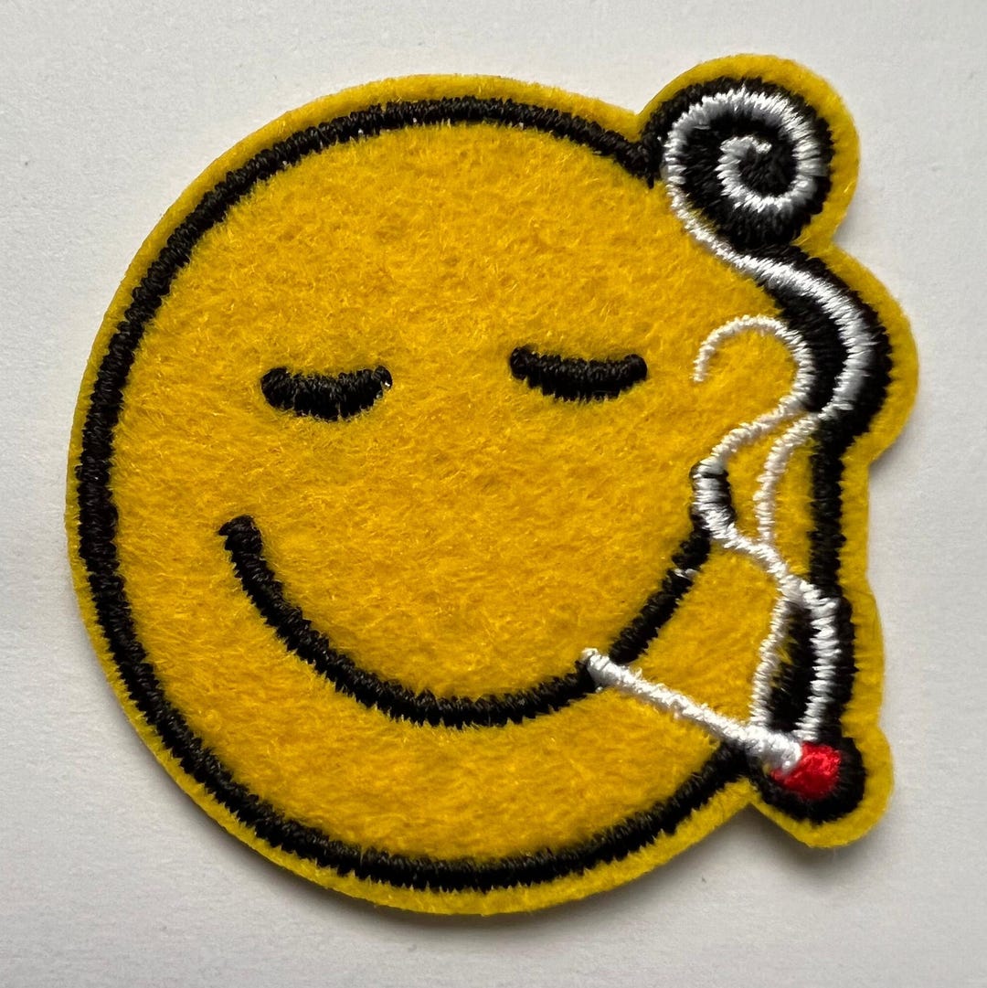Chill Smiley Face Iron-on Patch 1.75 Felt Patch With Relaxed Smiley and ...