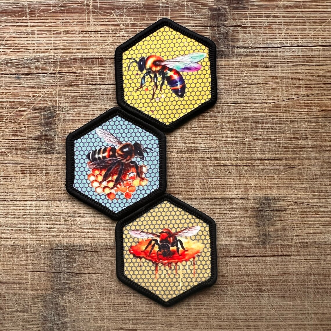Honeycomb Patch 2” Hex Bee Iron-on – Beekeeper Gift, Pollinator Badge ...