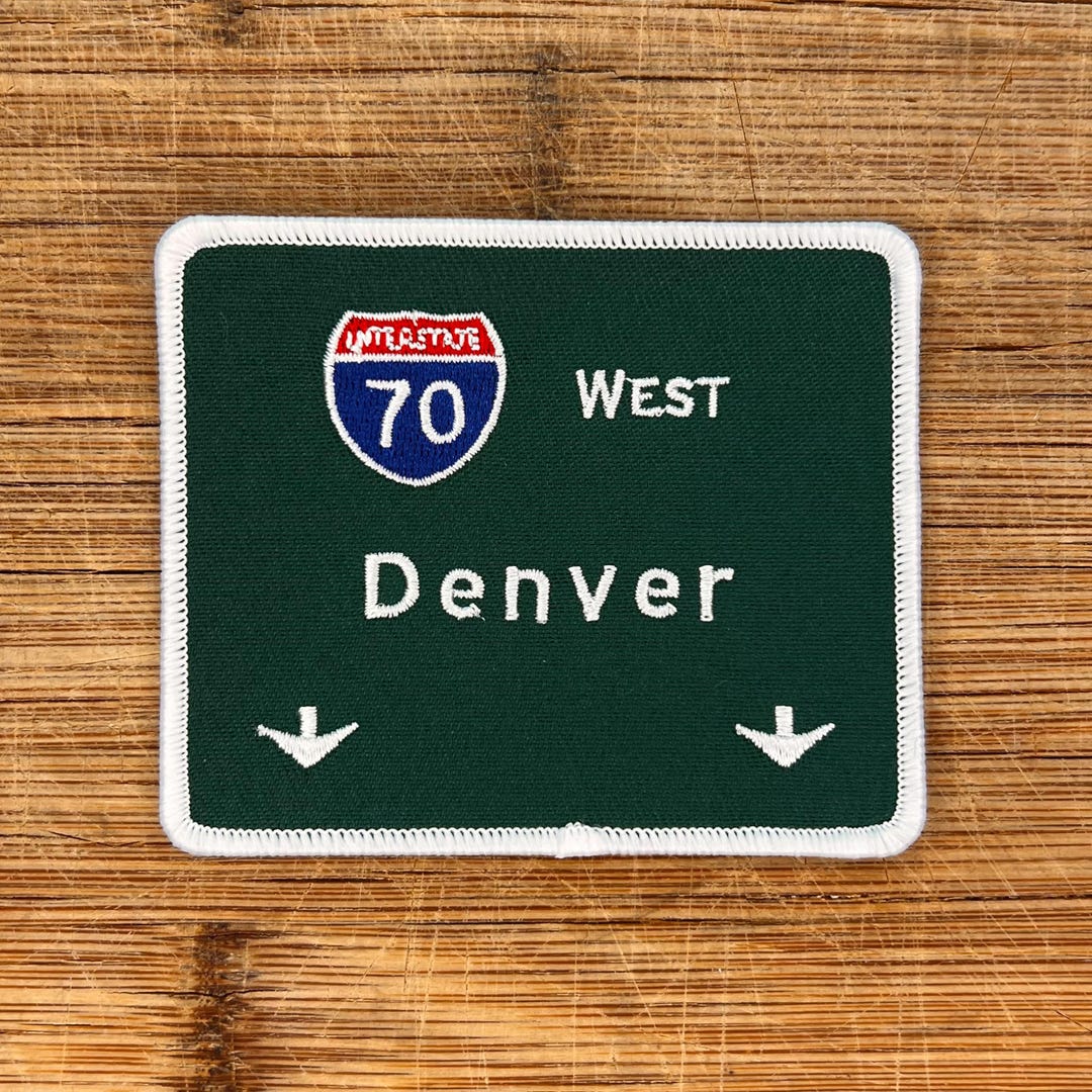 Denver Interstate 70 West Embroidered Patch - 3.5x3 Inch Iron-on Road ...