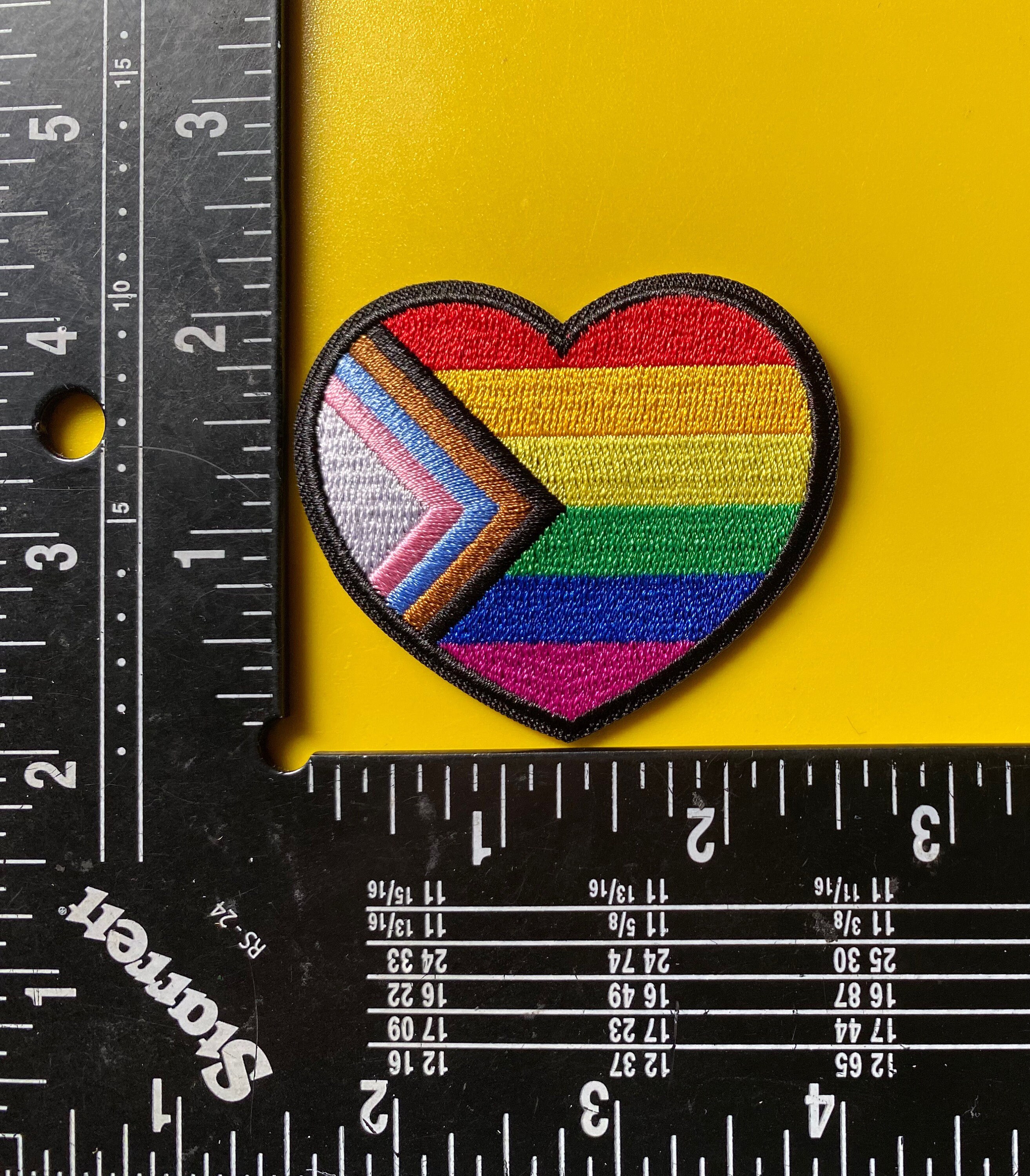 Pride Flag Rainbow LGBTQIA Embroidered Iron on Heart Patch or - Etsy