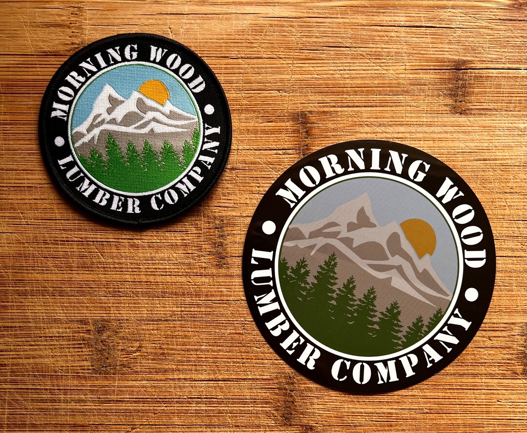 Morning Wood Lumber Co: 3-inch Iron-on Patch & 4-inch Vinyl Sticker ...