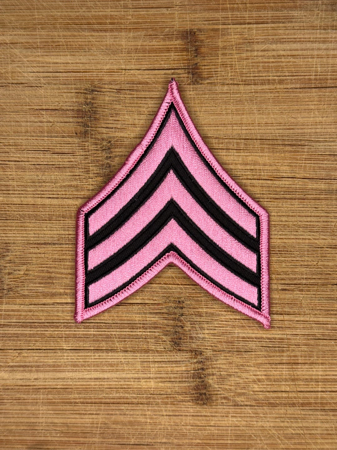 Corporal Rank Patch – Military Police Security Stripes in Black & Pink ...