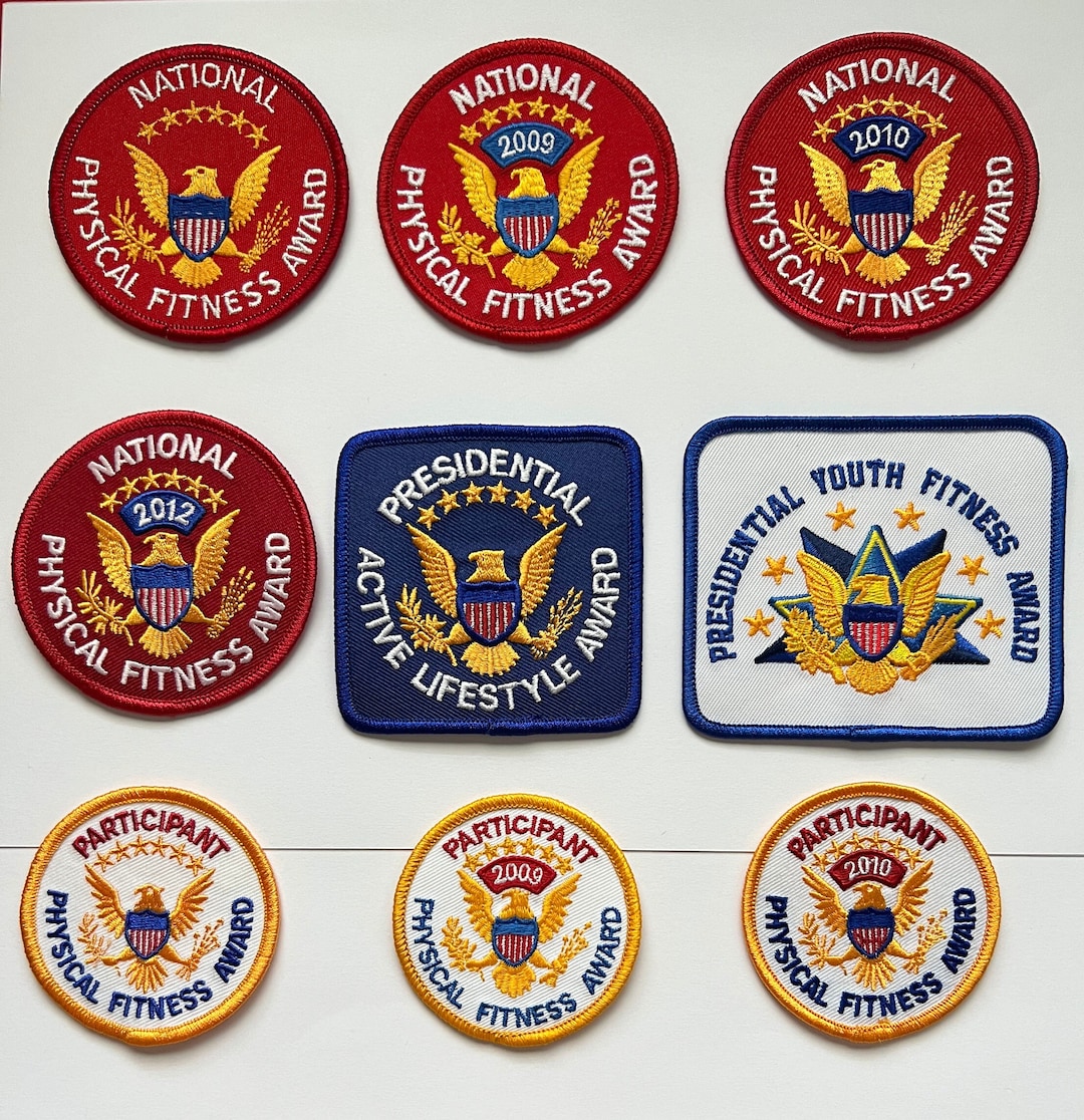 Presidential Physical Fitness Award Patches Vintage Embroidered Multi ...