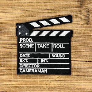 Movie TV Television Film Clapper Embroidered Iron on Patch 3 X 2.75 ...