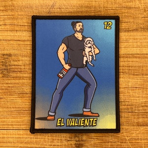 El Valiente Lotería Card Patch 4x3 Inch Iron-on Patch, Modern Twist on Mexican Folk Art, Fun ...