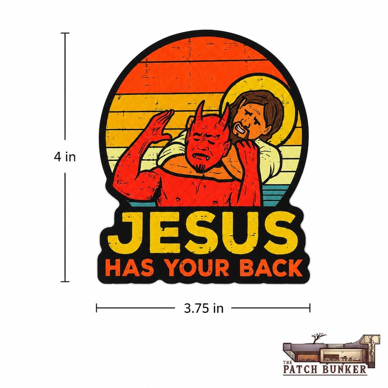 Funny Christian Sticker, Jesus Has Your Back Vinyl Decal, Jiu Jitsu ...