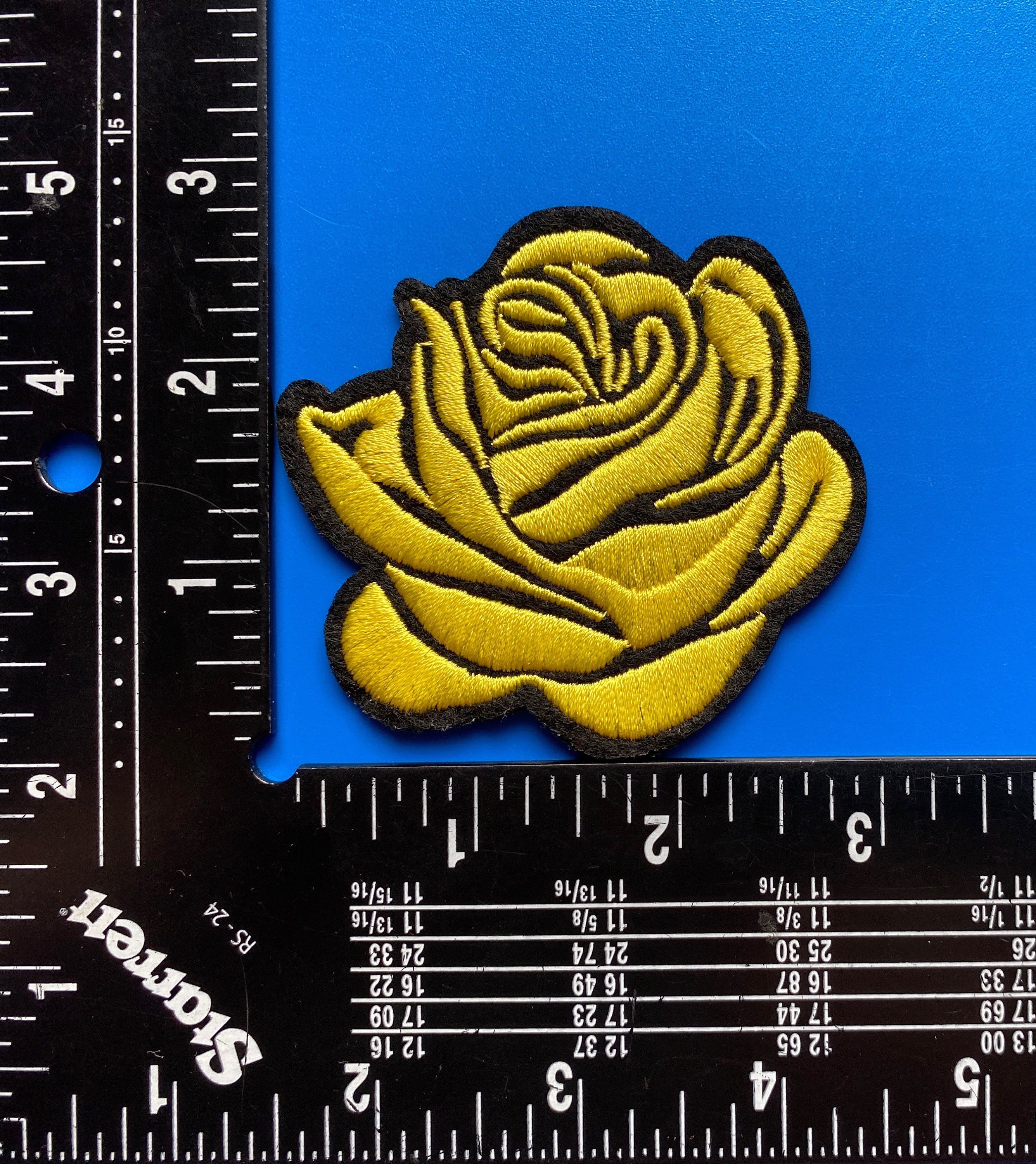 Yellow Rose Flower Embroidered Iron on Appliqué Patch 3 X | Etsy
