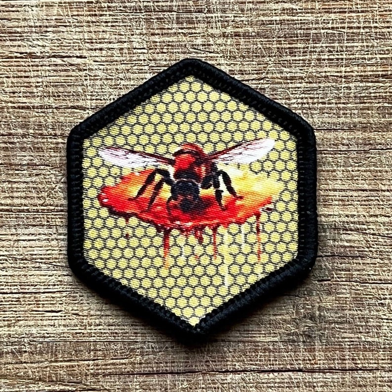 Honeycomb Patch 2” Hex Bee Iron-on – Beekeeper Gift, Pollinator Badge ...