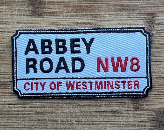 The Beatles Abbey Road NW London Sign Sew-on Patch 3.5x1.75 Collectible ...