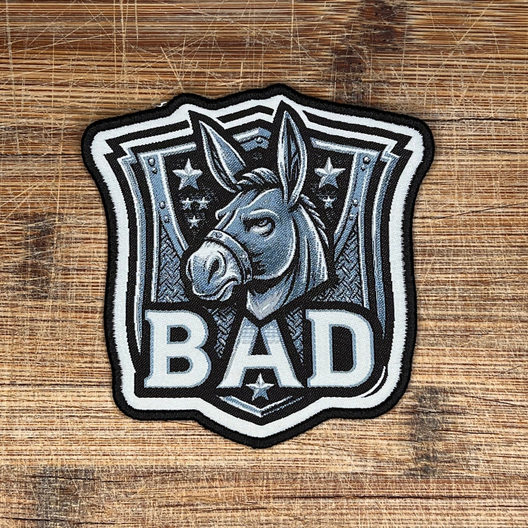 Badass Donkey Iron-on Patch 3.5-inch Embroidered Applique Funny Animal ...
