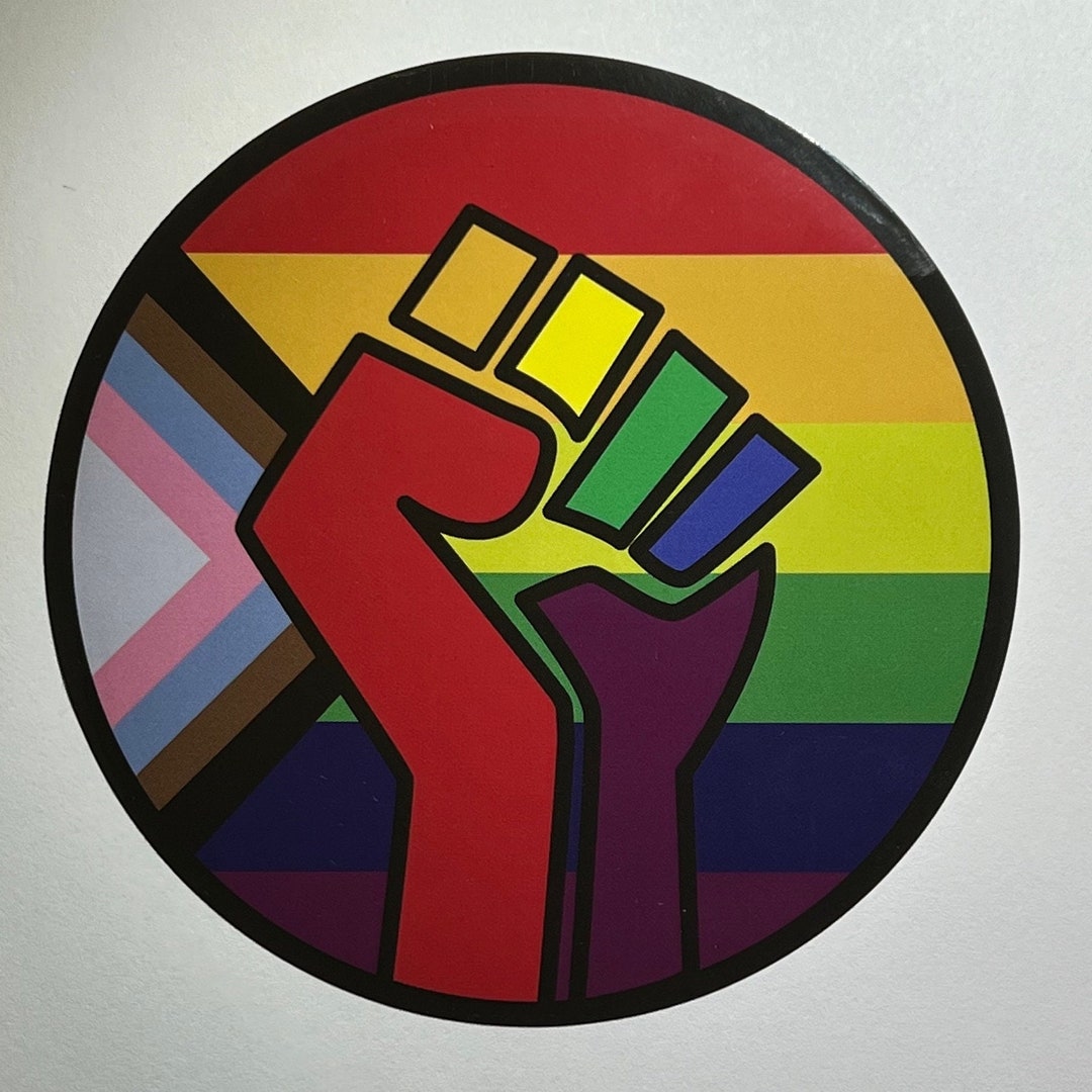 Pride Power Fist Vinyl Sticker 4 Gay Progress Flag Stand Strong - Etsy