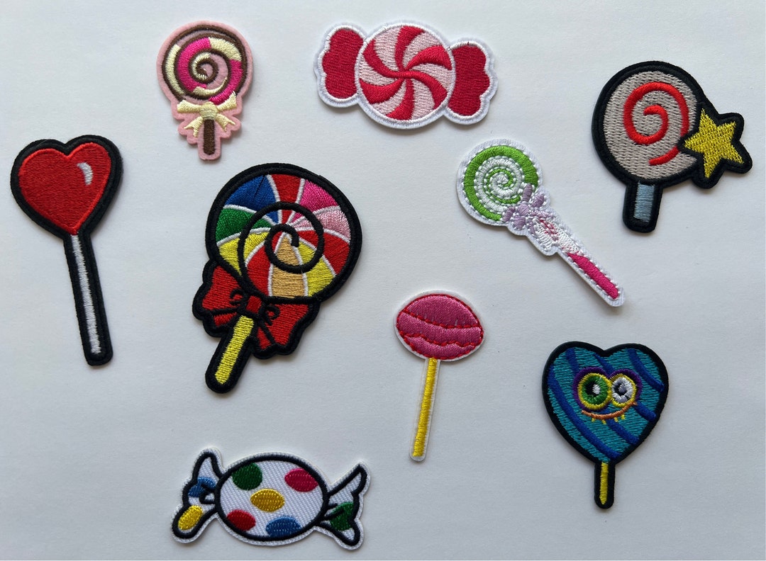 Sweet Treats Lollipop & Hard Candy Iron-on Appliqué Patches 9 Designs ...