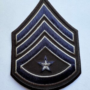 Sergeant Rank Patches – Military Police Security Stripes in Black, Blue ...