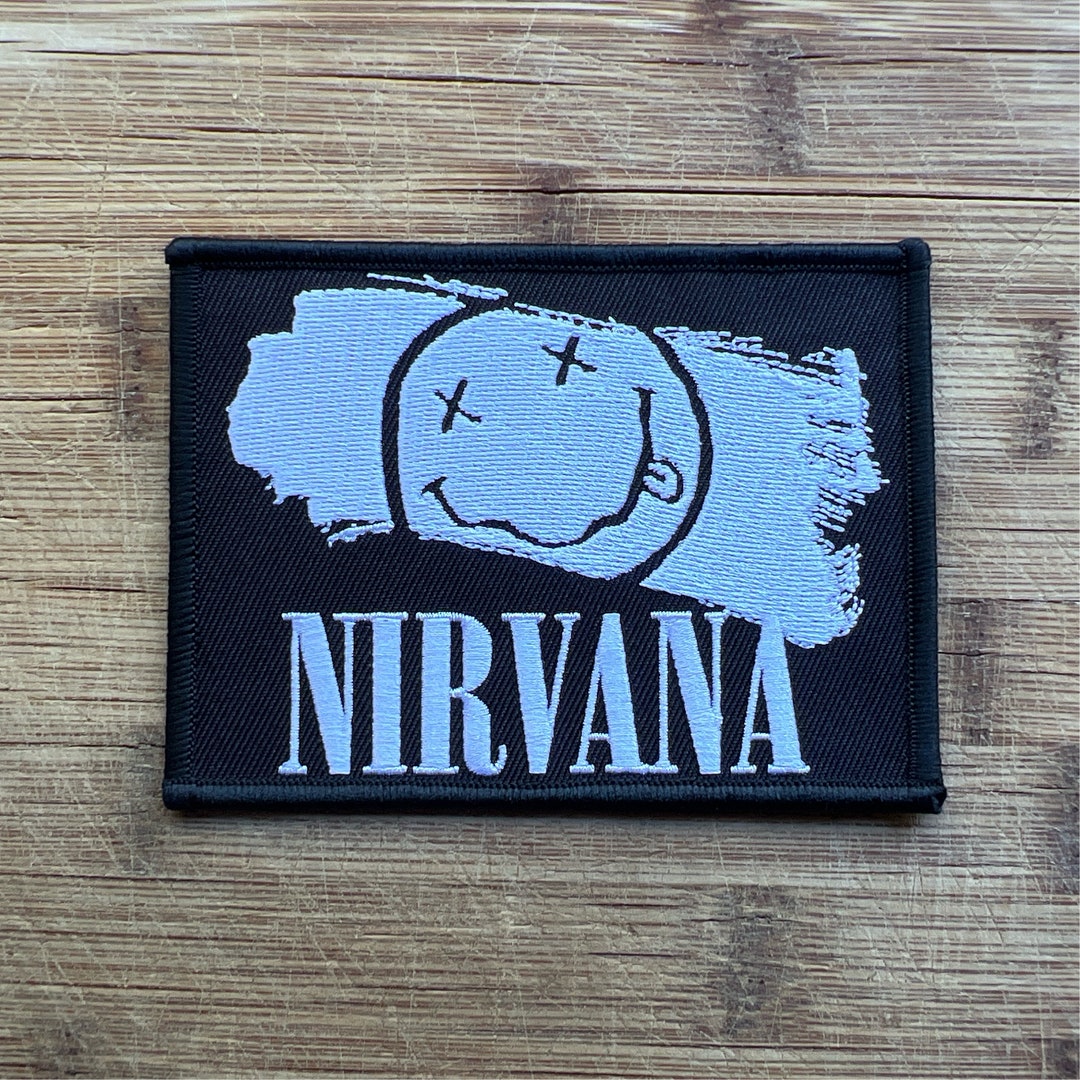 Nirvana Happy Face Paint Woven Iron-on Patch 4.5 X 3.5 DIY Rocker Style ...