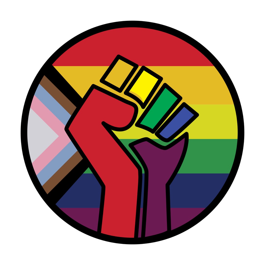 Pride Power Fist Vinyl Sticker 4-inch Gay Progress Flag Decal LGBTQ ...