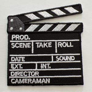 Movie TV Television Film Clapper Embroidered Iron on Patch 3 X 2.75 ...