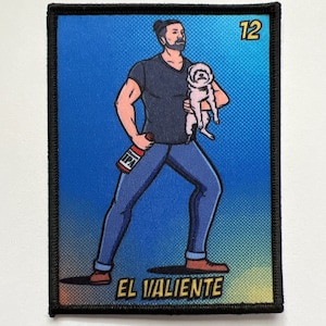 El Valiente Lotería Card Patch 4x3 Inch Iron-on Patch, Modern Twist on ...