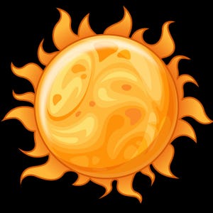 Sun Sticker – 4" Vinyl Solar System Decal for Kids, Teachers, Space ...