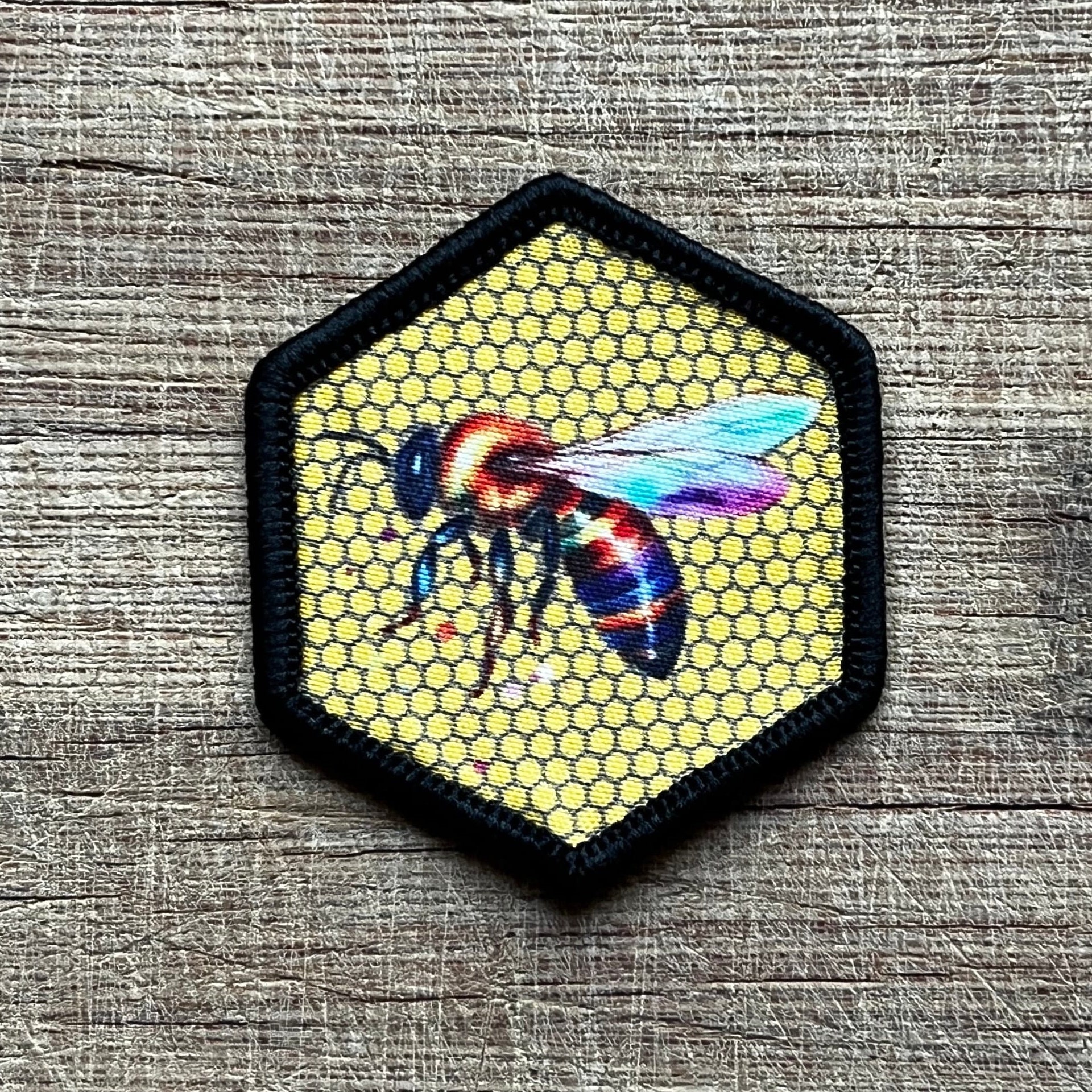 Honeycomb Patch 2” Hex Bee Iron-on – Beekeeper Gift, Pollinator Badge ...