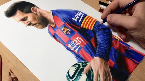 Lionel Messi Artwork Prints 2020 Colored Pencil Art & Collectibles etna ...