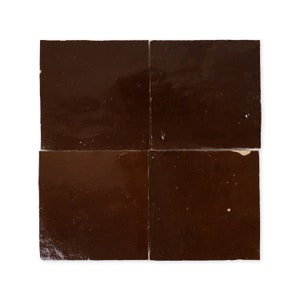 Handmade Moroccan Zellige 4x4 Chocolate Brown Terracotta Tile - Sample ...