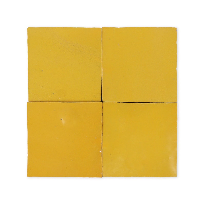 Handmade Moroccan Zellige 4x4 Citron Yellow Terracotta Tile - Etsy
