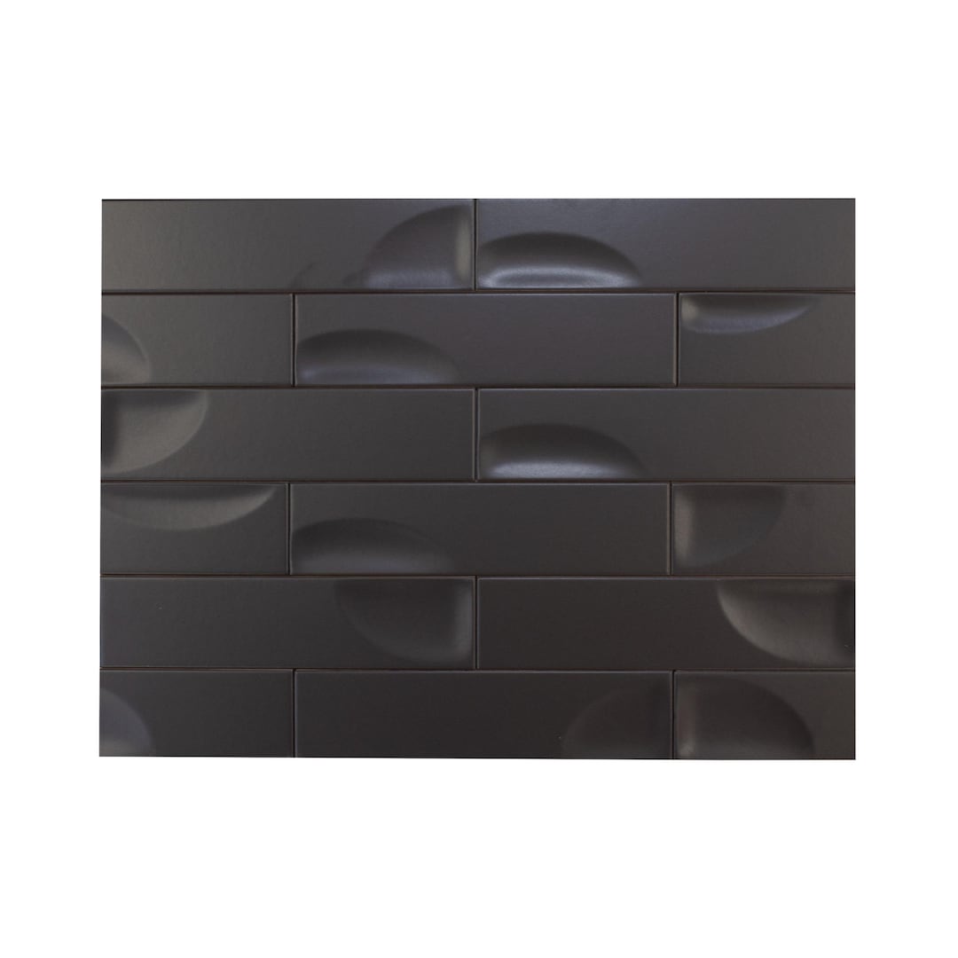 Hoop Wave 2.5x10 Phantom Black Ceramic Tile - Sample - Etsy