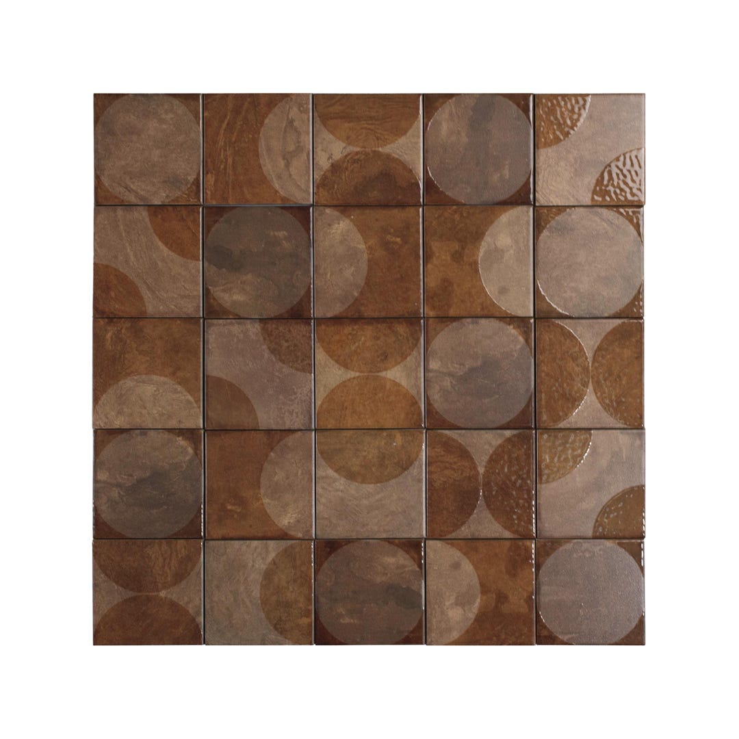 Moonlit Circular Copper Porcelain Tile - Sample - Etsy