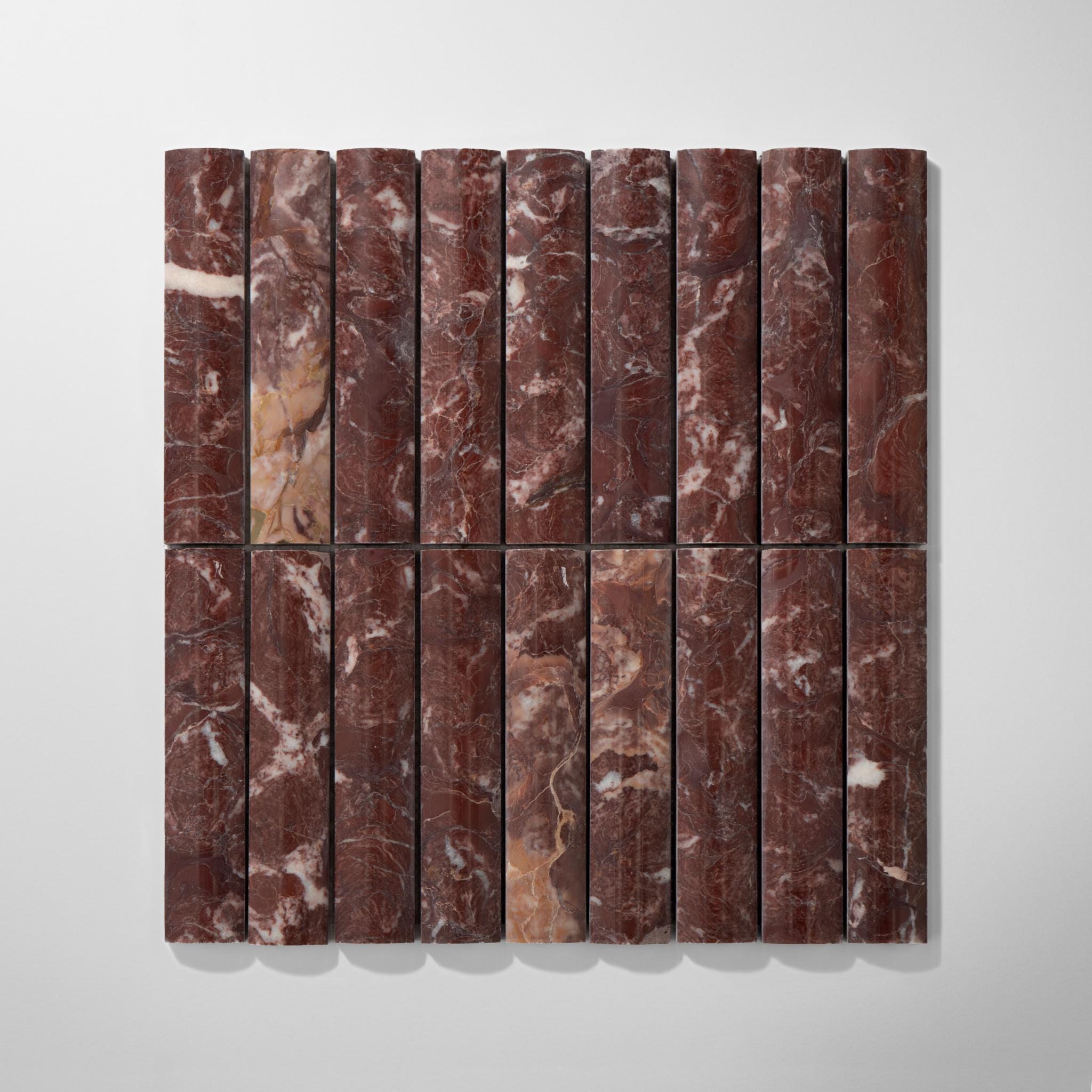 Fluted Red Ravel Marble Polished Mosaic Tile - Sample - Etsy Portugal