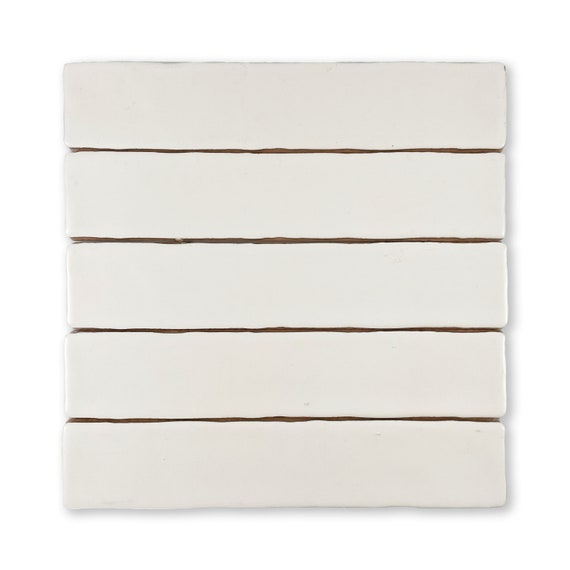 Handmade Brick 2x10 Snow White Matte Subway Tile - Etsy