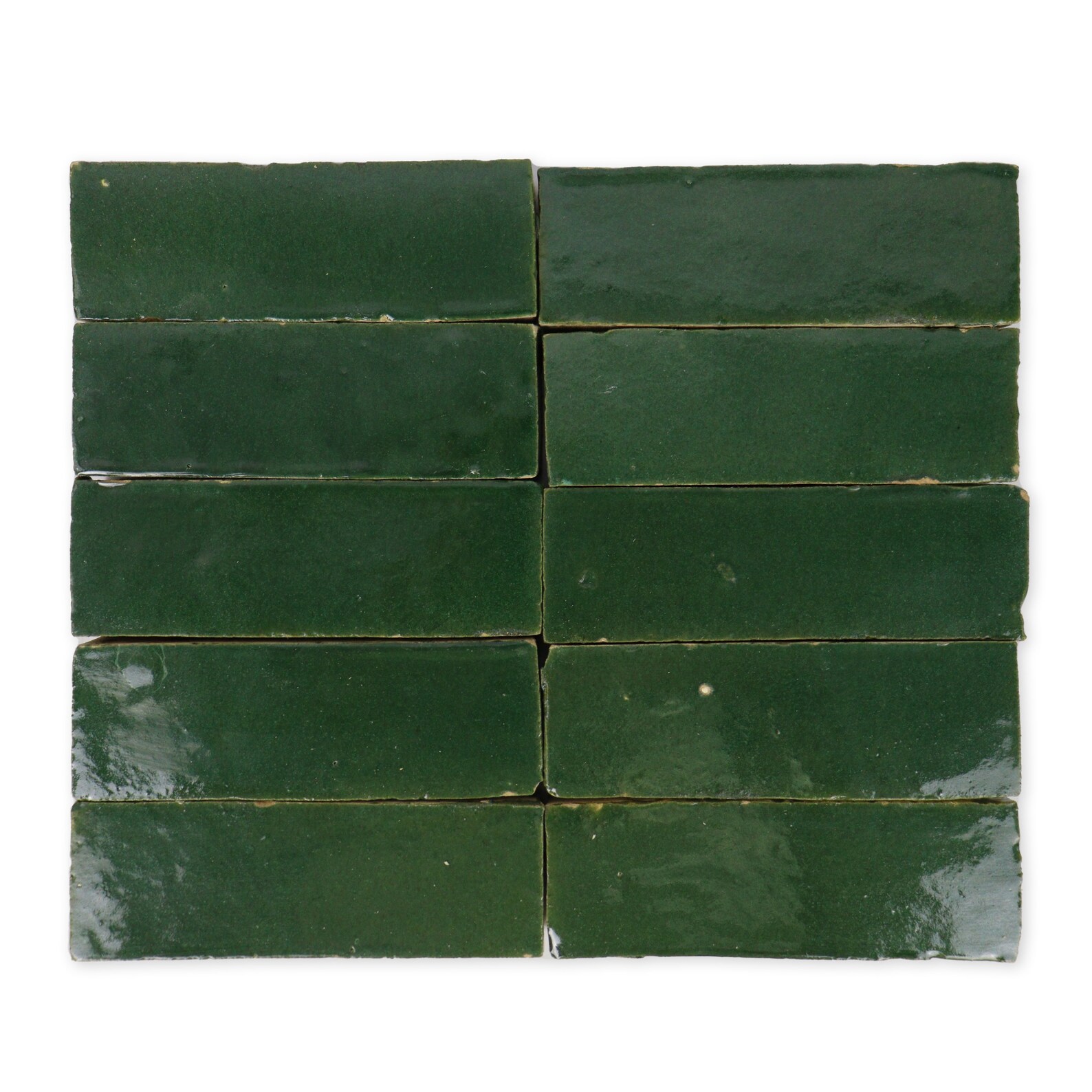 Handmade Moroccan Zellige 2x6 Emerald Green Terracotta Tile - Sample - Etsy