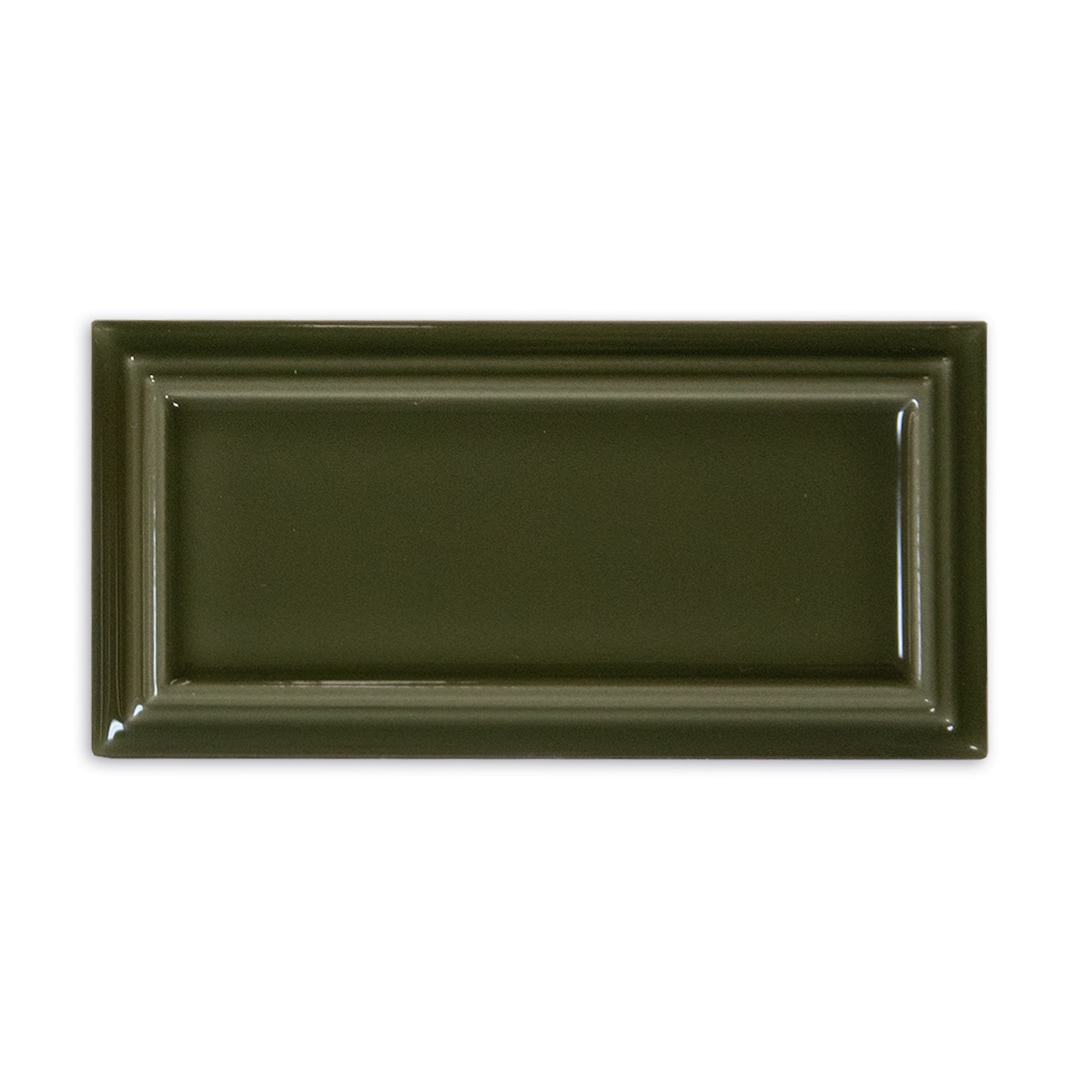 Victorian Olive Green Ceramic Tile 5.25x2.5 - Sample - Etsy