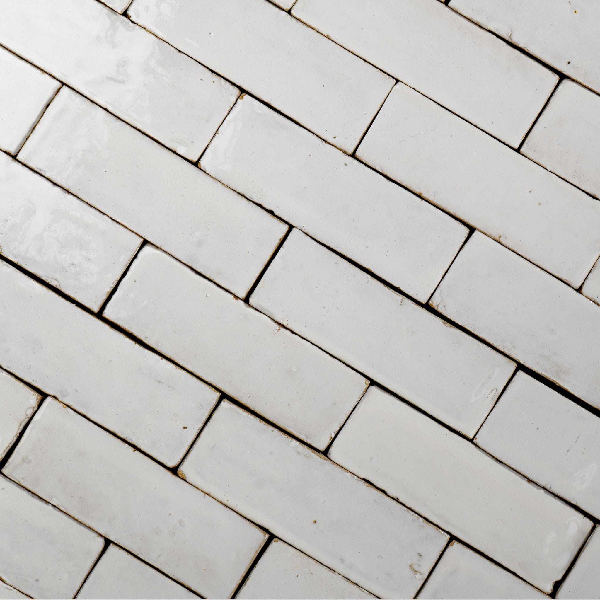 Handmade Moroccan Zellige Thick 2x6 off White Bejmat Terracotta Tile ...