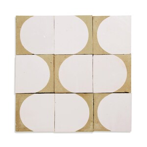 Chiseled 4x4 Half-moon off White Zellige Tile - Sample - Etsy
