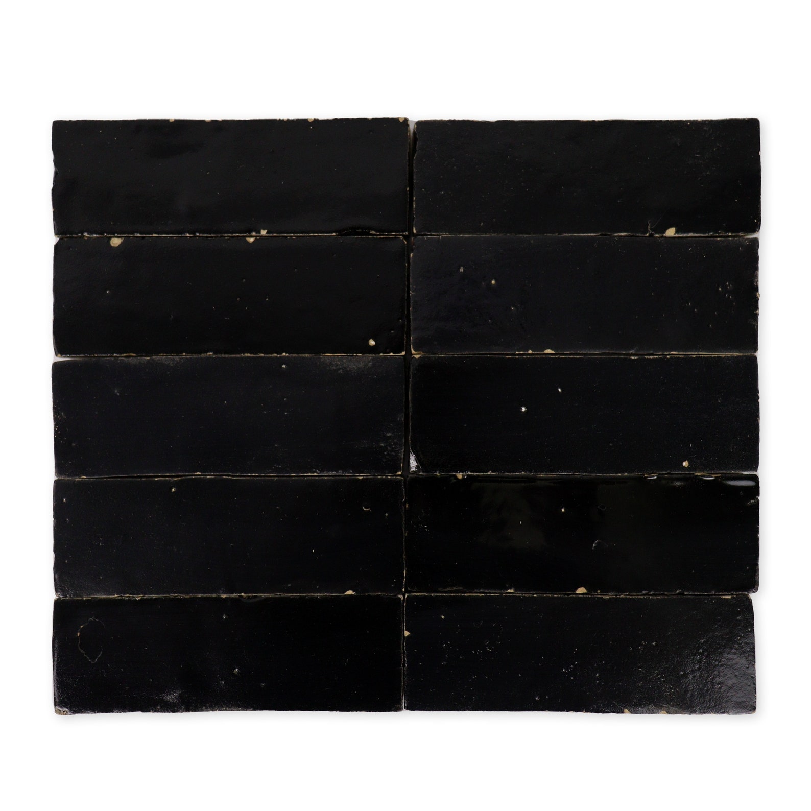 Handmade Moroccan Zellige 2x6 Black Terracotta Tile - Etsy