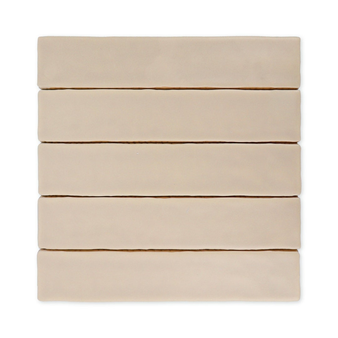 Handmade 2x10 Sand Matte Undulated Subway Tile - Sample - Etsy