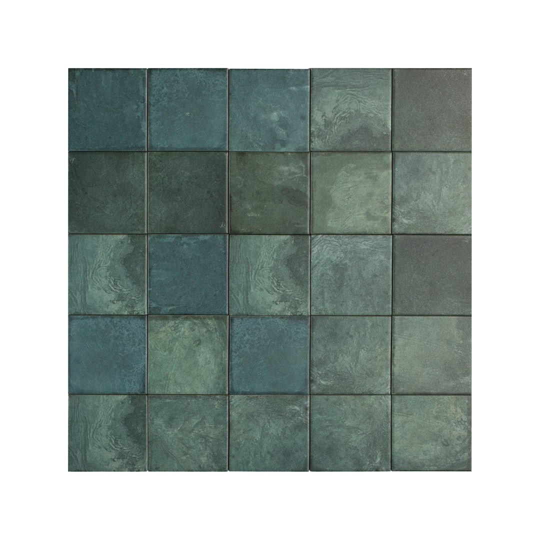Moonlit Flat Agate Green Porcelain Tile - Sample - Etsy