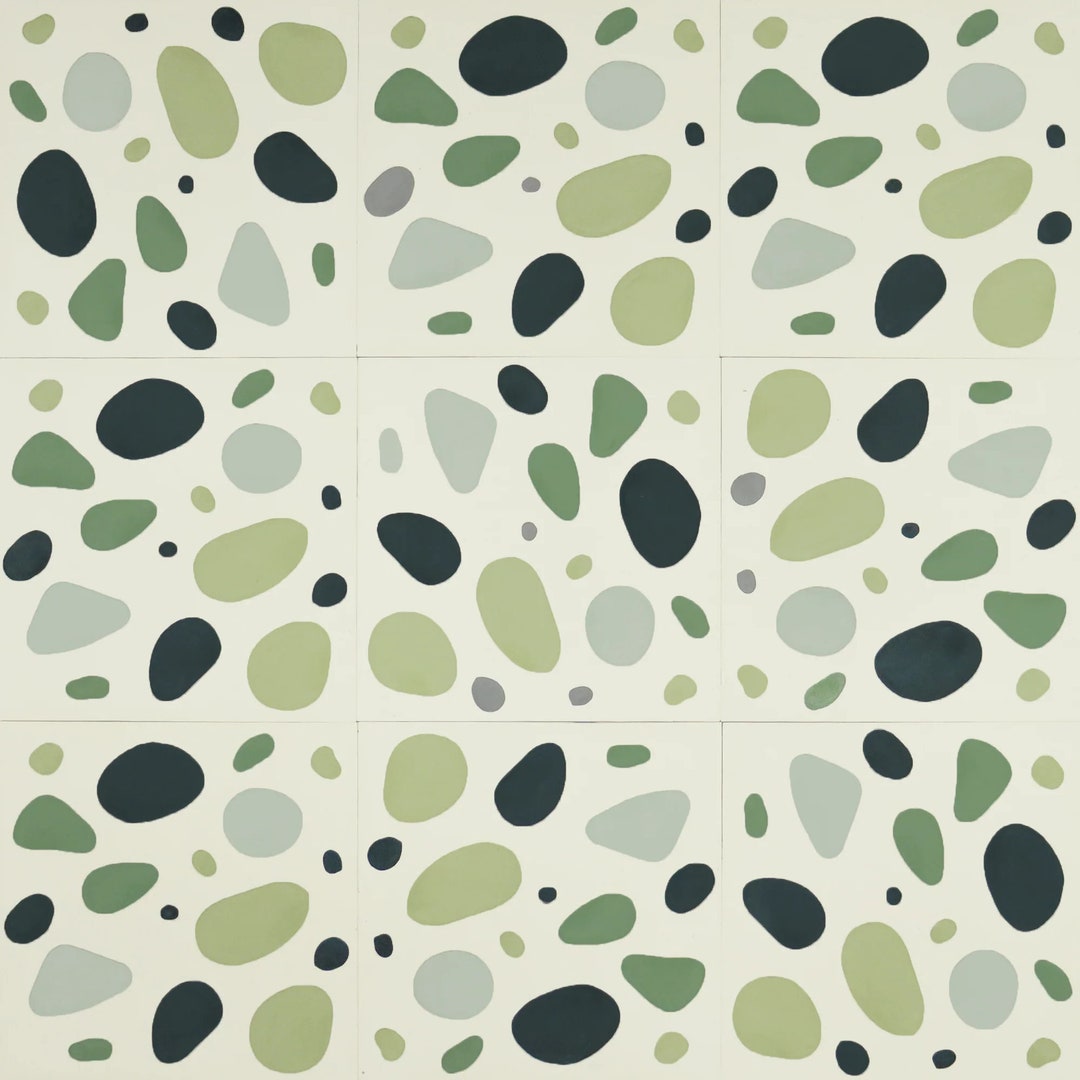 Pebble Green Cement Tile - Sample - Etsy