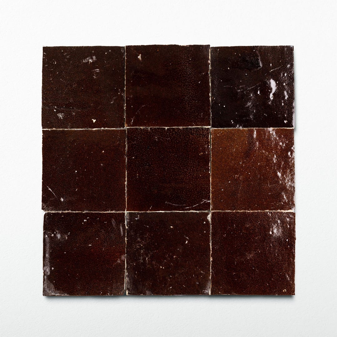 Handmade Moroccan Zellige 4x4 Chocolate Brown Terracotta Tile - Sample ...