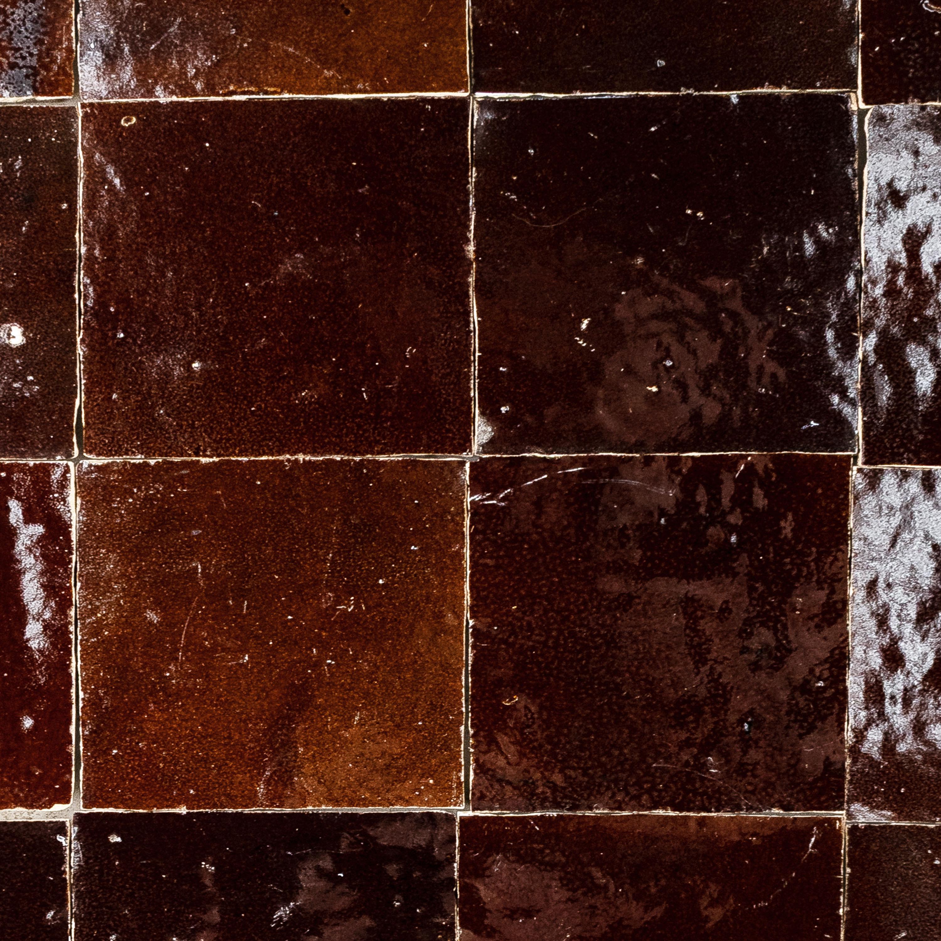Handmade Moroccan Zellige 4x4 Chocolate Brown Terracotta Tile - Sample ...
