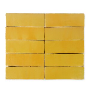 Handmade Moroccan Zellige 2x6 Citron Yellow Terracotta Tile - Sample - Etsy