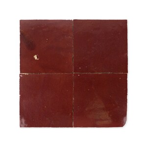 Handmade Moroccan Zellige 4x4 Cabernet Red Terracotta Tile - Sample - Etsy