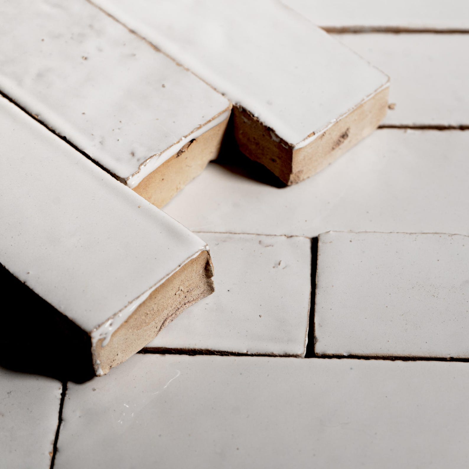 Handmade Moroccan Zellige Thick 2x6 off White Bejmat Terracotta Tile ...