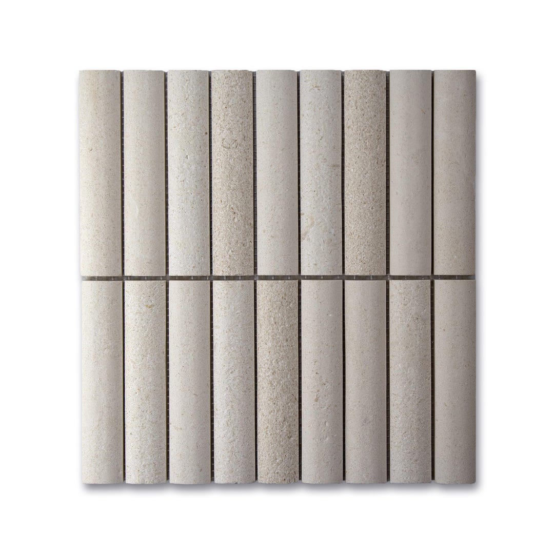 Fluted Beige Limestone Honed Mosaic Tile - Sample - Etsy
